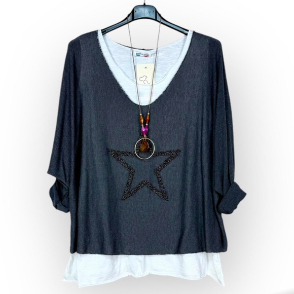 ShopEvelynne | Tops | Fabulous Made In Italy Knit Soft Top With Star2 ...